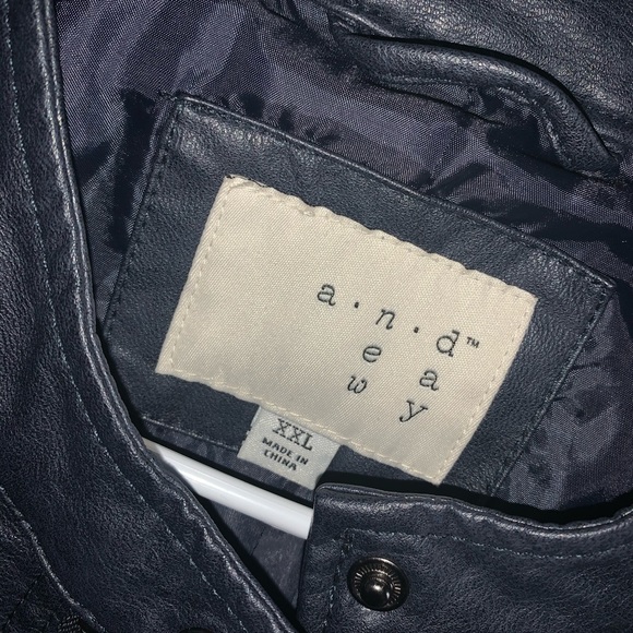 Jackets & Coats | Xxl Womens Navy Blue Leather Jacket | Poshmark